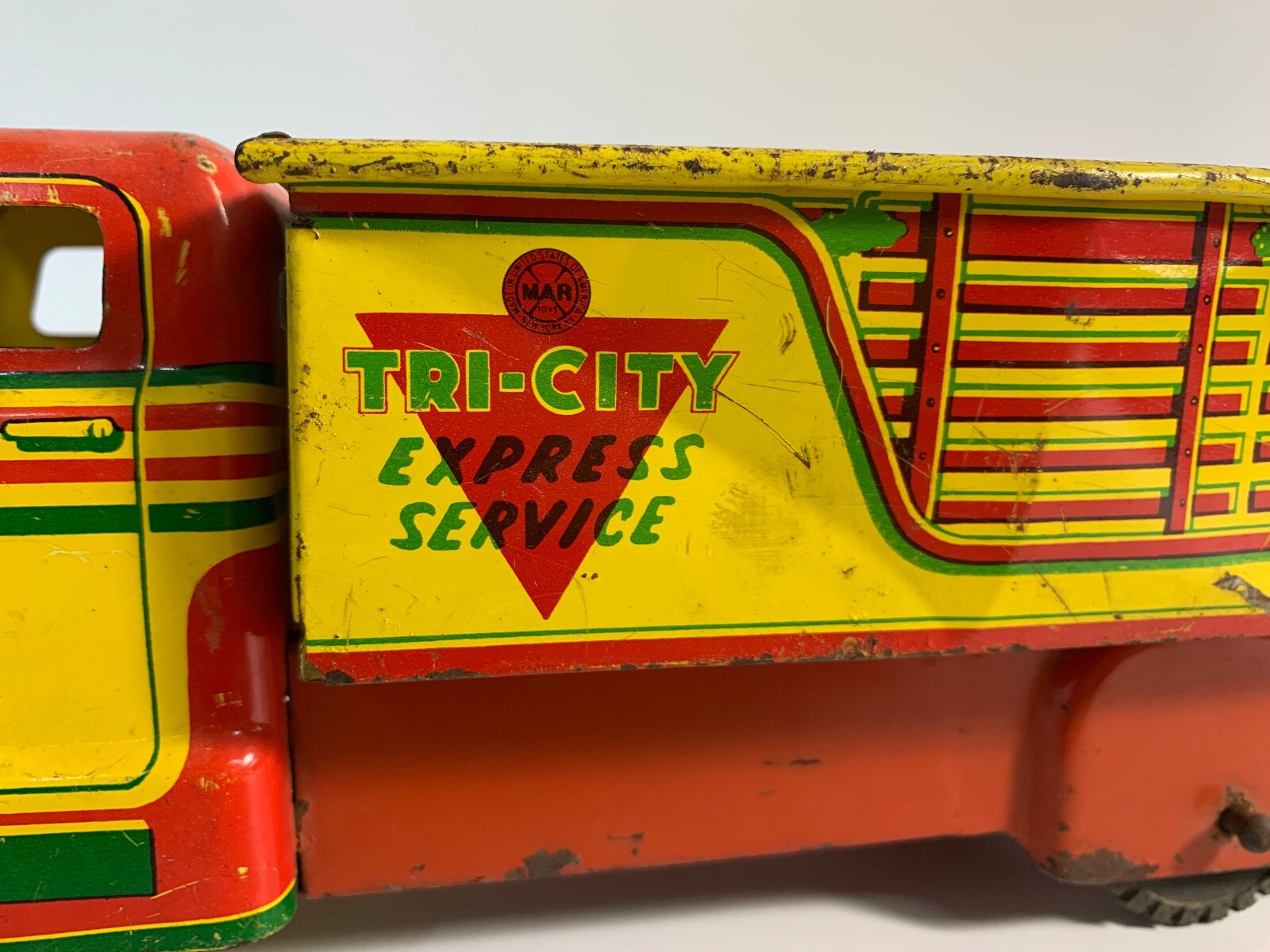 Vintage MARX Tri-City Express Service Tin Litho PRESSED STEEL Truck Toy ...