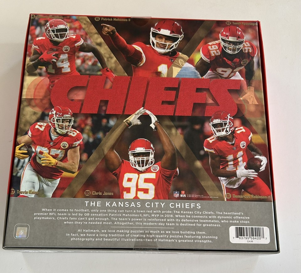 Kansas City Chiefs 1000 Pc Jigsaw Puzzle Mahomes Kelce New Sealed Box ...