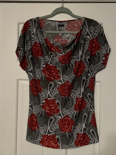 Jonathan Martin Multi-Color Size XL Top Blouse Draped Neck Stretch | eBay