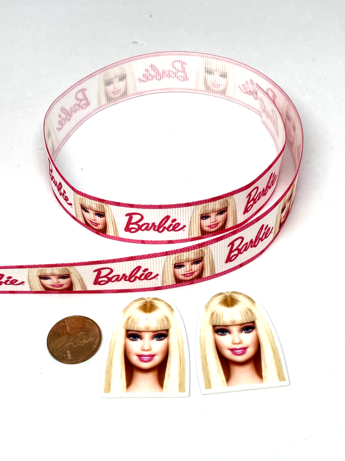 3 Yards Barbie Doll 7/8" Grosgrain Ribbon +2 Resins Cake Decoration | eBay