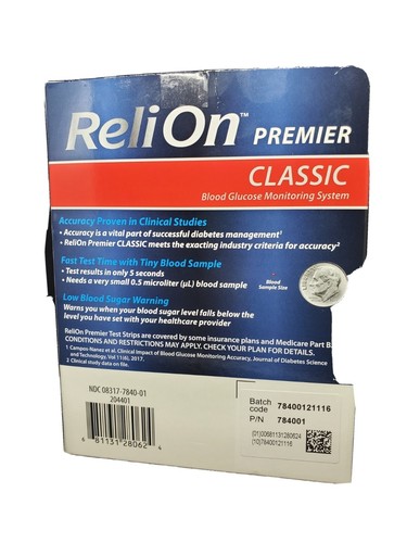 RELION PREMIER CLASSIC BLOOD GLUCOSE MONITORING SYSTEM Shapping for ...