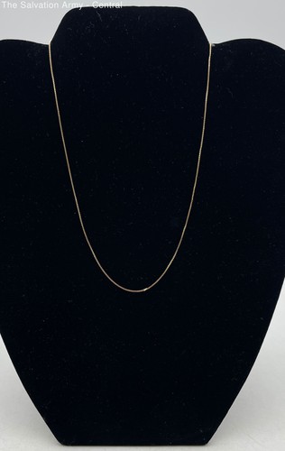 10k Yellow Gold Fine Jewelry Spring Clasp Box Chain Minimalist Necklace ...
