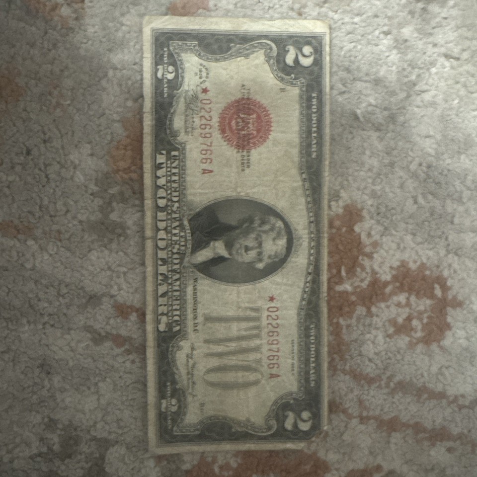 1928 $2 red seal with solid red star | eBay