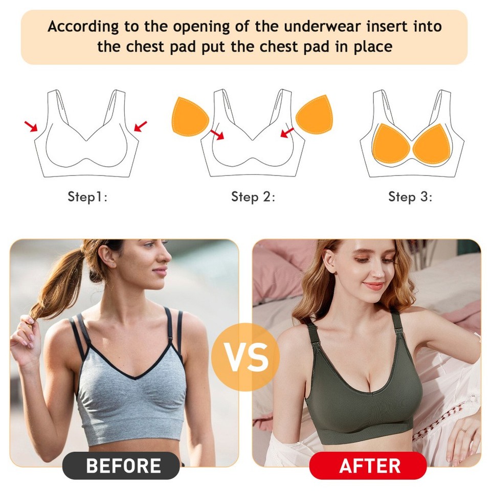 2 Pack Wireless Bra Bathing Suit Pads Inserts Removable Miss Chest | eBay