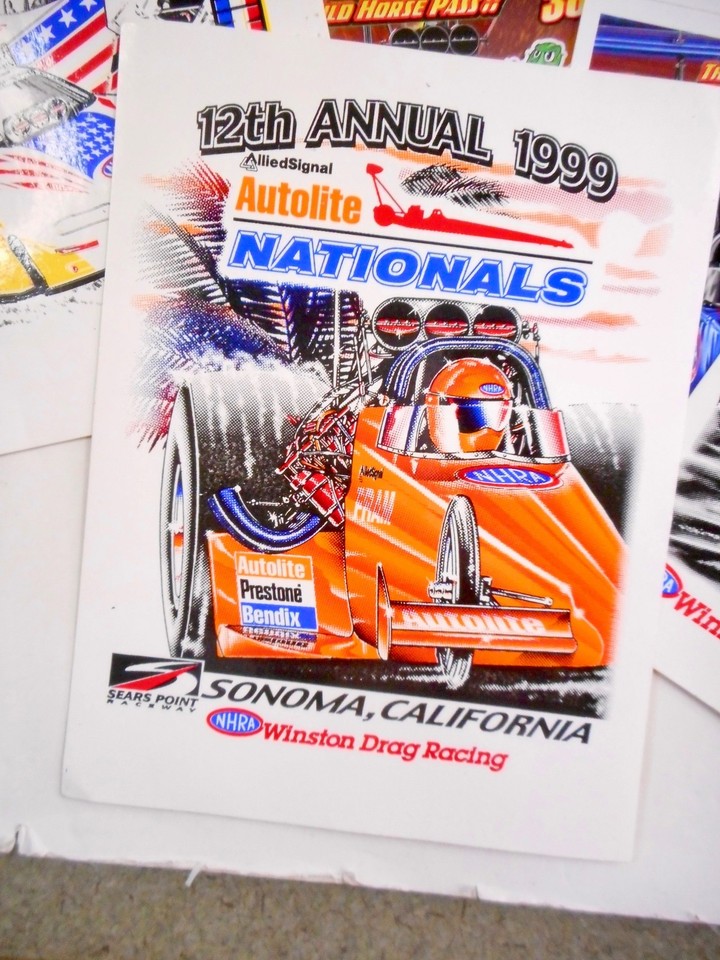 NHRA DRAG RACING FAS TRACK STICKERS / DECALS AS PICTURED - LOT OF 19 ...