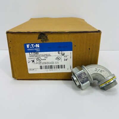 Lot of 2 Eaton LT7590 90° Angle Male Connector Liquid Tight For FMC ...