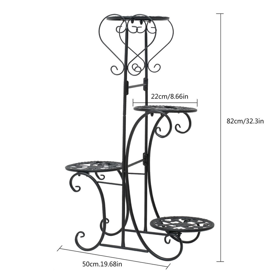 Extra Large Metal Plant Stand Shelf Anti Rust Iron Garden Flower Rack ...
