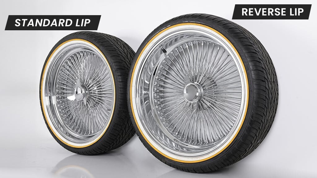 22x8" LA Wire Wheels Staggered Standard/Reverse 150-Spoke Straight ...