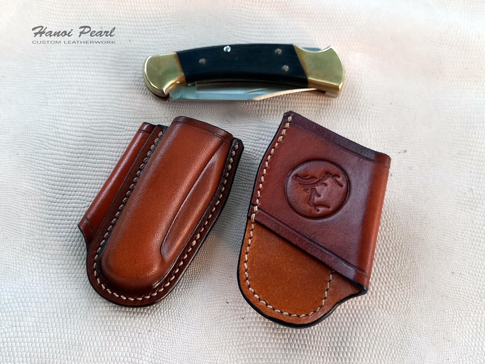 Buck 112 Ranger Sheath | Custom Horizontal Leather Sheath | Left Handed ...