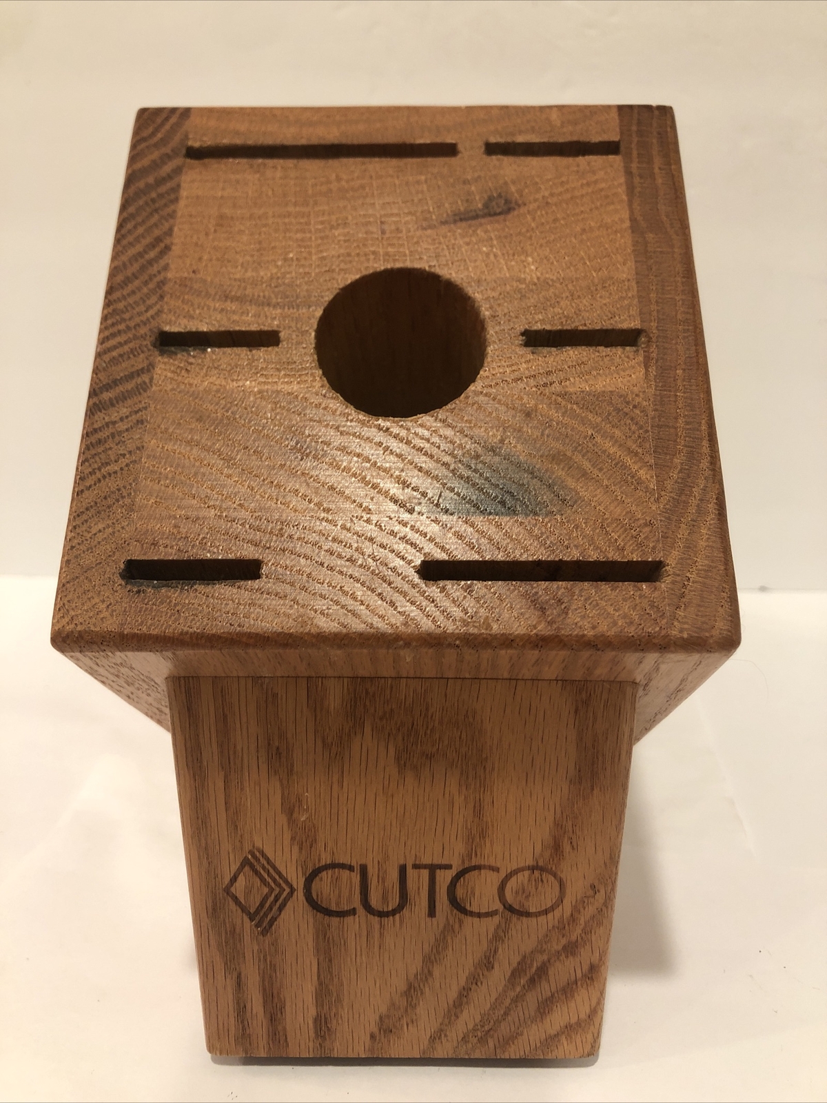 Cutco Galley Knife Block 7 SLOT EUC Storage Knives Honey Oak Made In U ...