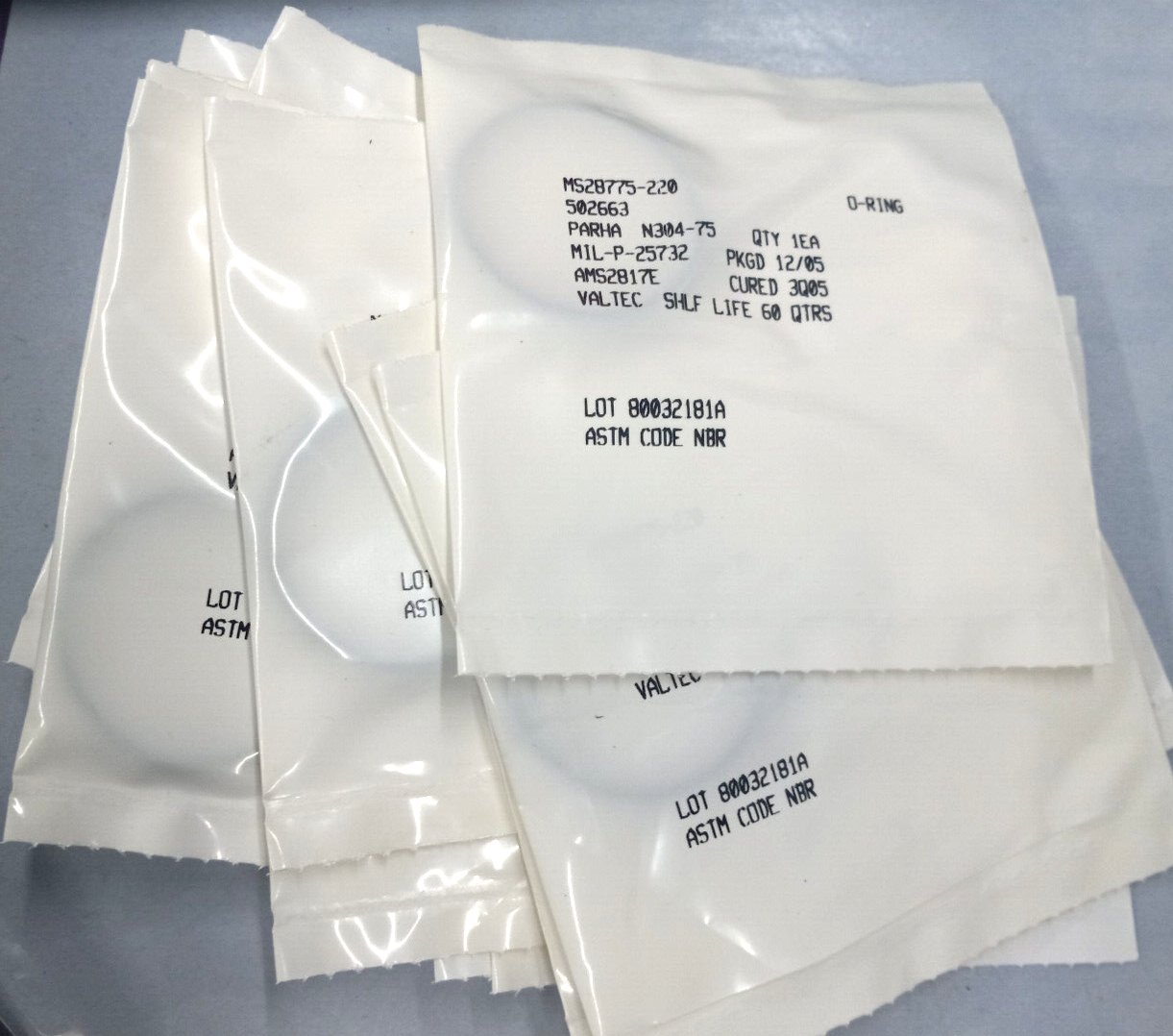 Military Specification P/N MS28775-220 PREFORMED PACKING SEAL, O-RINGS ...