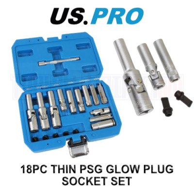 US PRO Tools 18pc Thin Wall PSG Glow Plug Removal Socket Set 5638 | eBay UK