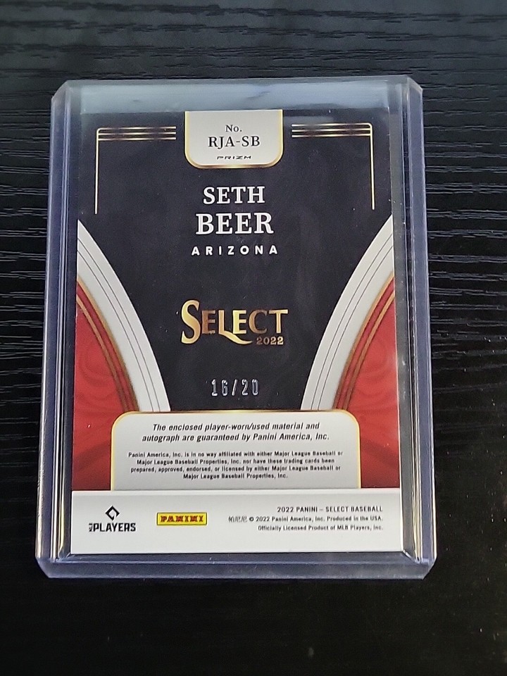 2022 Select Seth Beer Orange Pulsar Prizm Rookie Jersey Patch Auto RPA ...