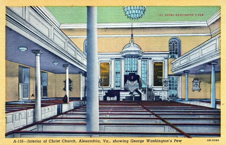 Christ Church Alexandria Virginia George Washingtons Pew Vintage Linen ...