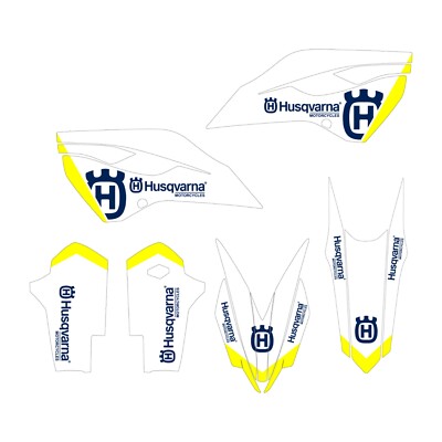 Husqvarna graphic kit white blue/yellow 2014-2015 TC 125-250 FC 250-450 ...
