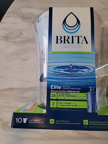 Brita Elite 10 Cup Water Filtration System Pitcher with 1 Filter ...
