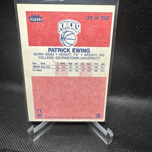 1986 Fleer #32 Patrick Ewing Rookie Card RC HOF | eBay