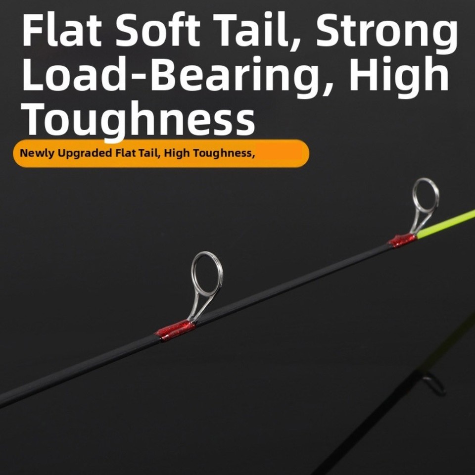 2 Section Outdoor Ice Fishing Rod Fiberglass Lightweight Strong Load ...