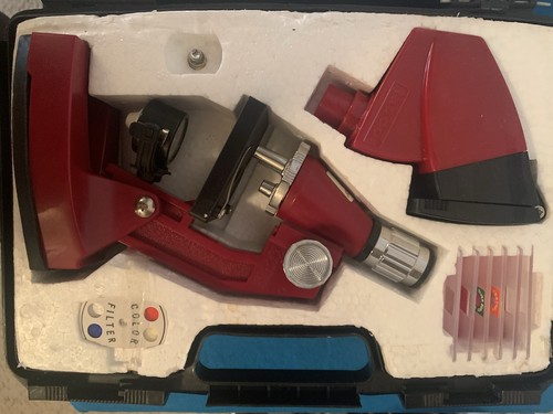Vintage Tasco Red Microscope Kit With Zoom Lens Projector Hood Case ...