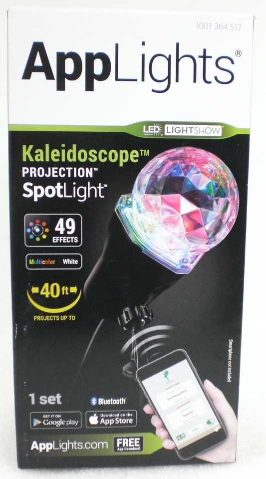 Gemmy AppLights LED Lightshow Kaleidoscope Projection Spotlight Stake ...