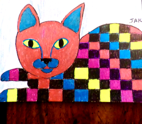 Cat ACEO Original Painting "Patchwork Kitty" | eBay