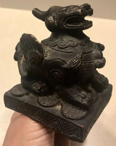Vintage Chinese Cast Metal PIXIU Figure - One Horn Tian Lu? | eBay