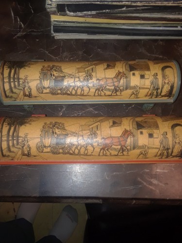 2 Vintage tin metal cylinder box | eBay