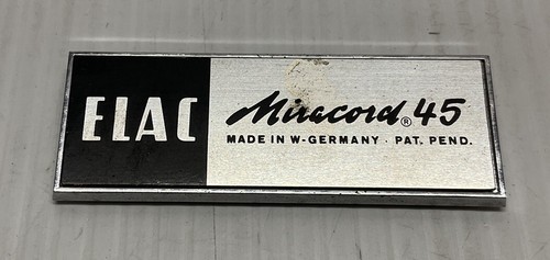 Elac Miracord Realistic 45 Turntable Parts ~ Logo Badge Emblem | eBay