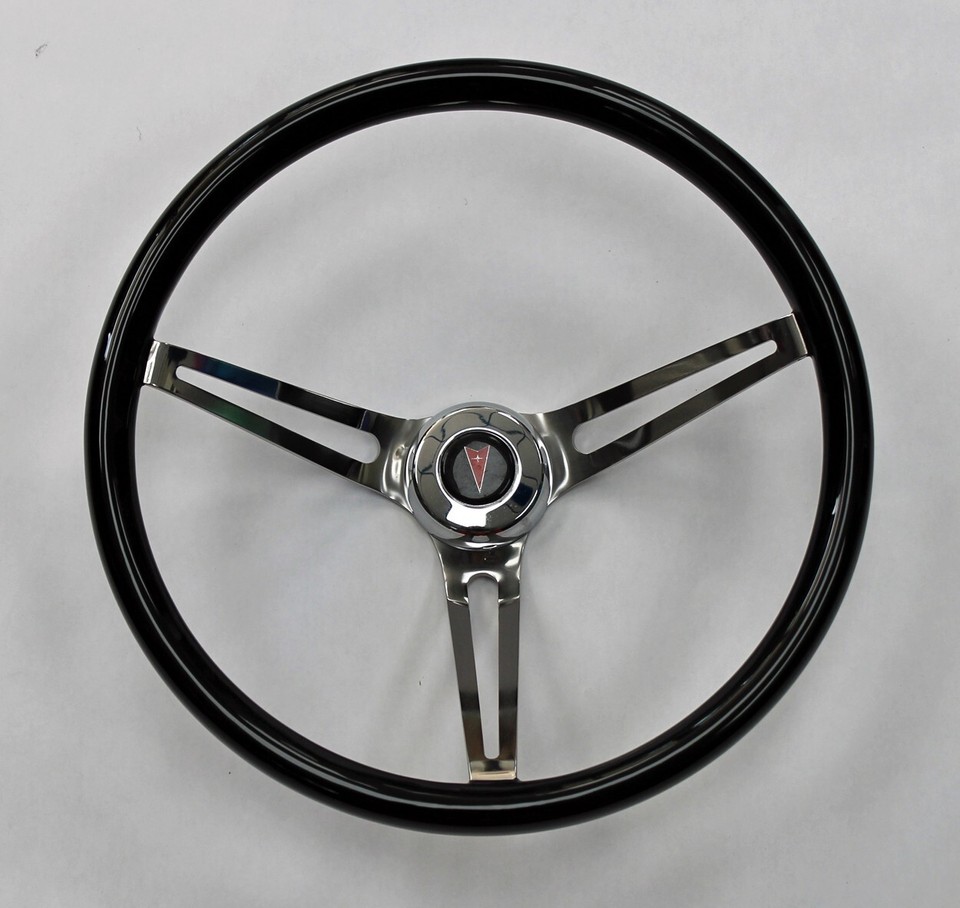 1967 1968 Grand Prix GTO Firebird Black Wood Steering Wheel High Gloss ...