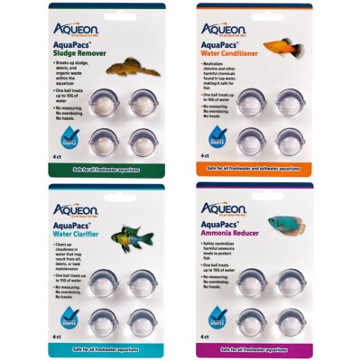 Aqueon AquaPacs Water Clarifier Conditioner, Ammonia Reducer, Sludge ...
