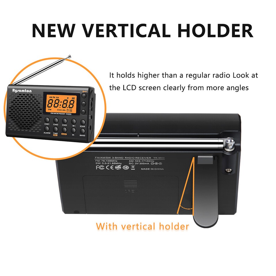 FM/AM/SW Multiband Radio Receiver Digital Speaker Player W/ Headphones ...