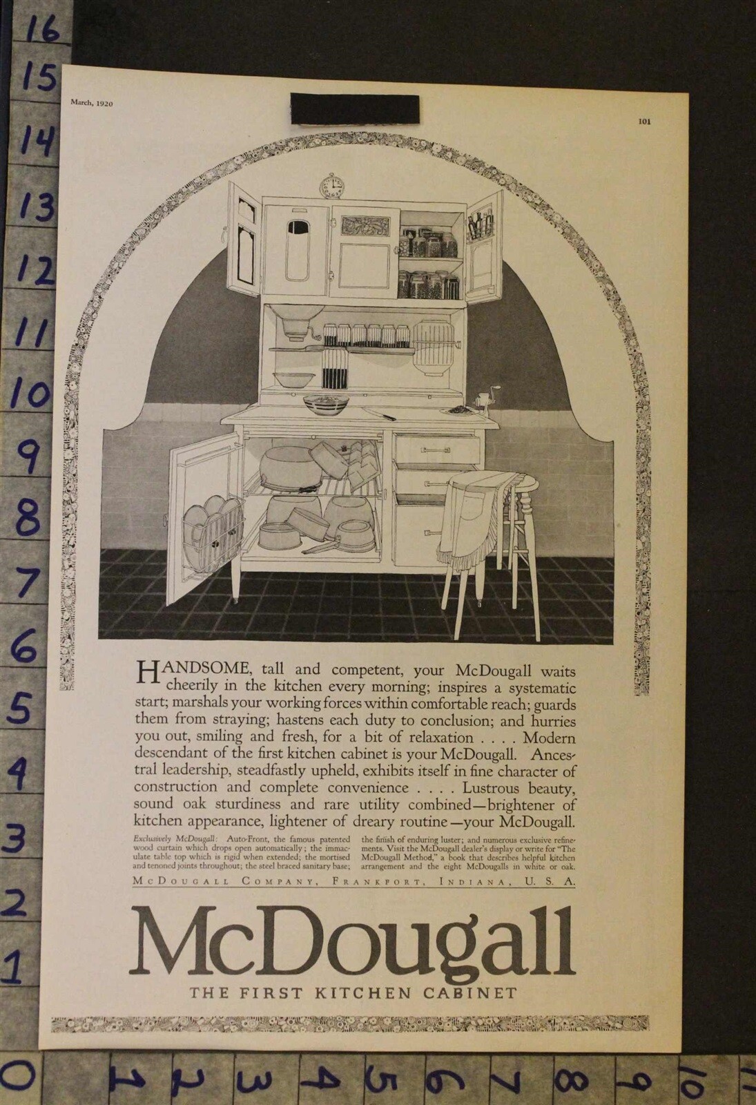 1920 MCDOUGALL KITCHEN CABINET FURNITURE CUPBOARD PANTRY HOME DECOR AD ...