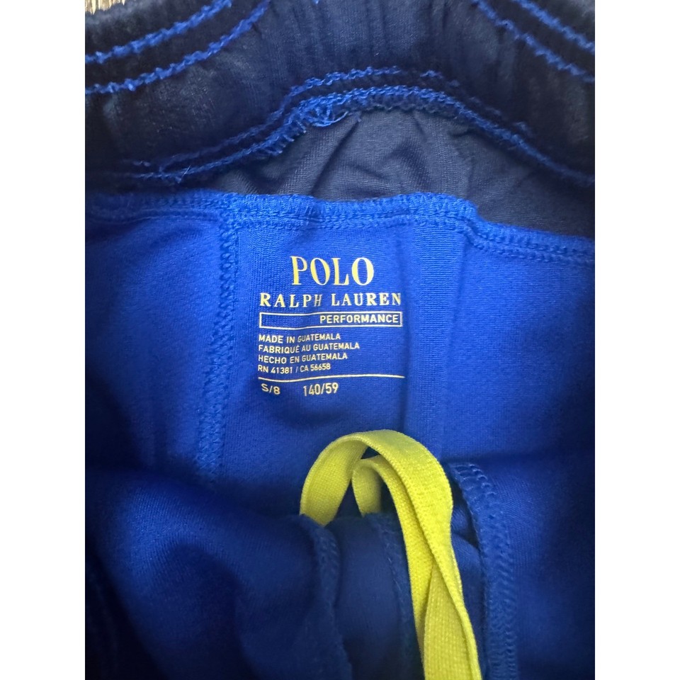 Polo Ralph Lauren Performance Shorts Boys Size 5/6 Blue Black Athletic ...