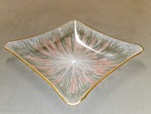 ⭐ Heye Filigran Glas Schale Glasschale 60iger Retro Goldrand ...