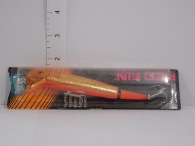 Vintage Rebel Red Fin Gold & Orange Jointed Fishing Lure – Used | eBay