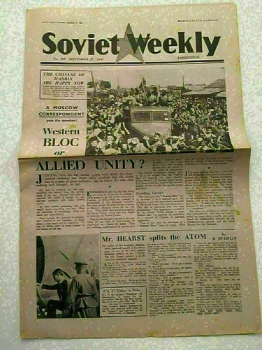 KL) USSR Soviet Weekly Newspaper Manchuria Liberation Atomic September ...