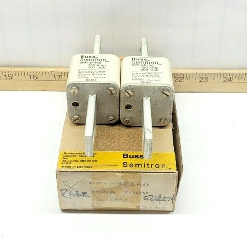 LOT OF 2 NEW BUSSMAN SEMITRON 150 AMP SQUARE BODY FUSES 700 VAC SPP ...