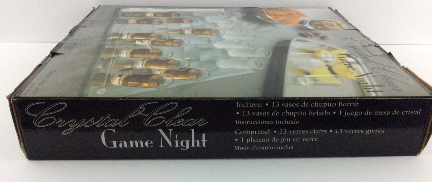 Checkers Shot Glass Bar Game Set 13 Glasses 14x14 Inch Board Crystal ...