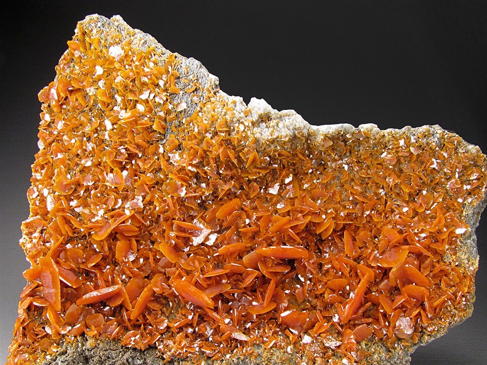 Wulfenite Mineral 1.95" Vibrant Red Wulfenite Crystals Kuruktag