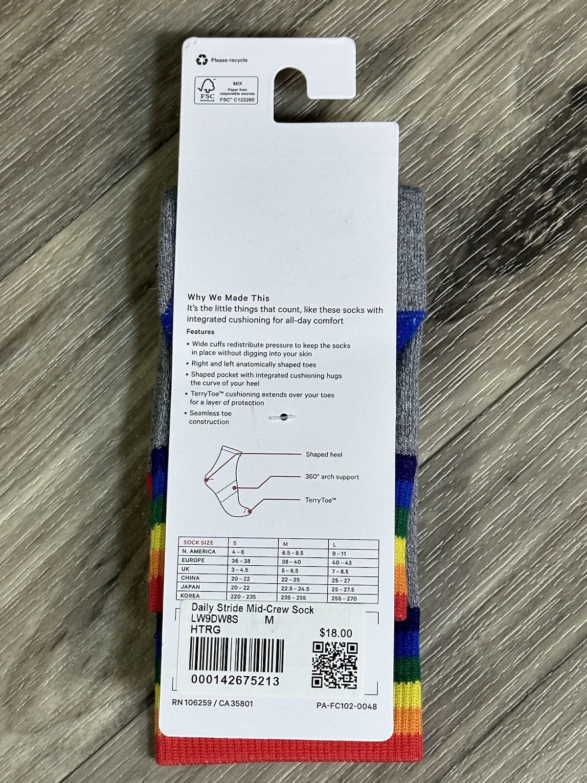 Lululemon Daily Stride Mid-Crew Rainbow 🌈 Size M Heather Grey HTRG ...