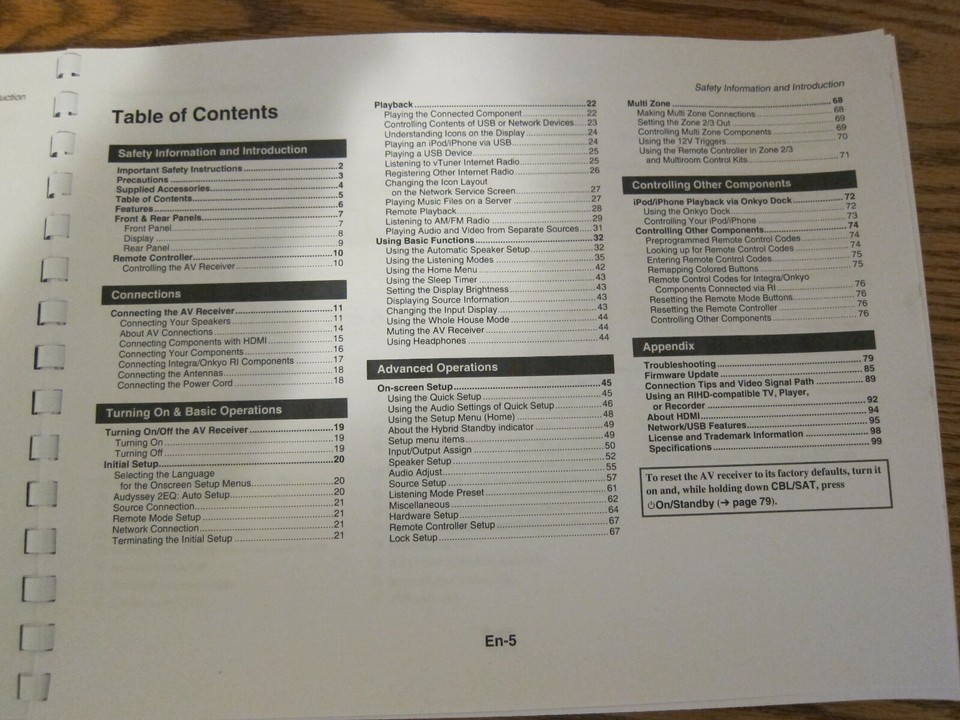 Integra dtr-30.4 av receiver operating instructions user manual | eBay