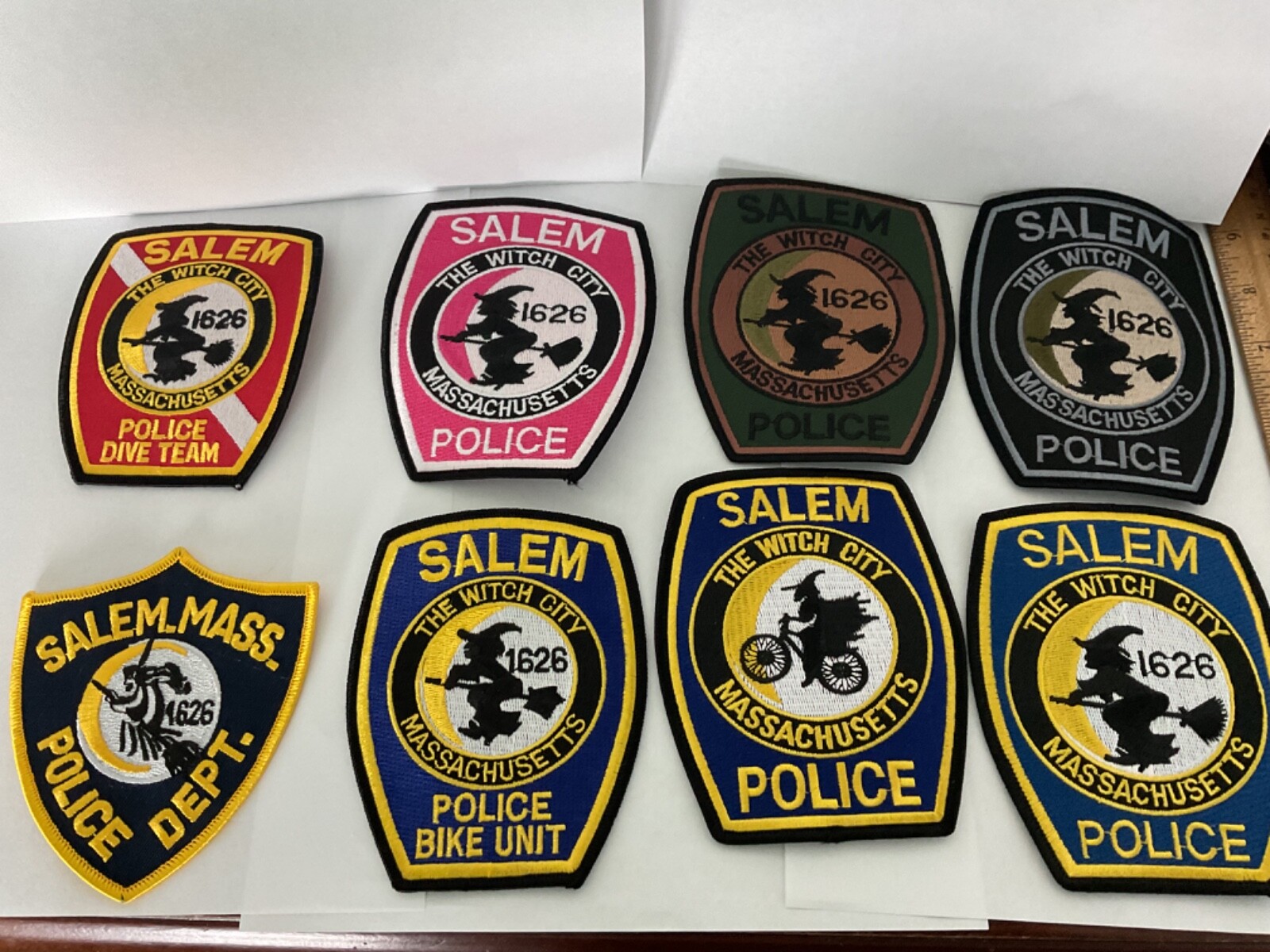 Salem Police Massachusetts collectors Patch Set 8 patches full size all ...