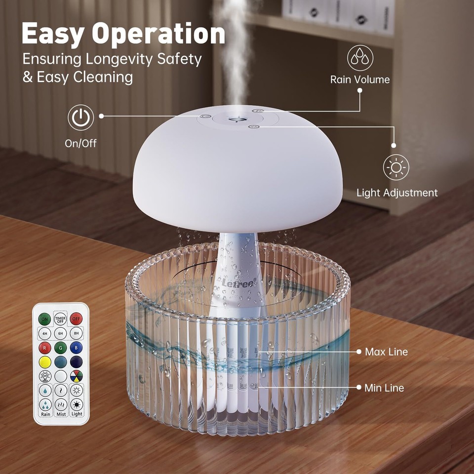 Rain Cloud Humidifier Diffuser Water Drip Air Humidifiers Mushroom ...
