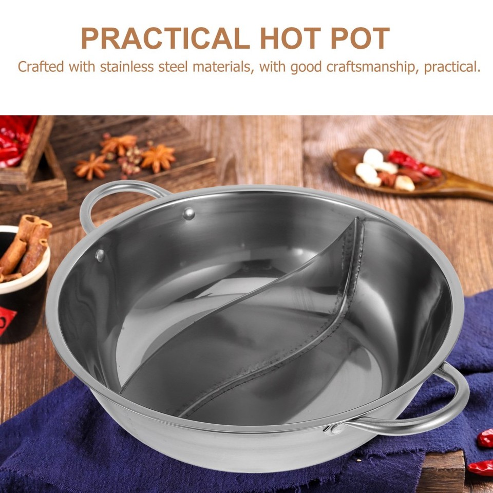 Shabu Hot Pot Dual Sided Hotpot Pan Stainless Steel Duck | eBay