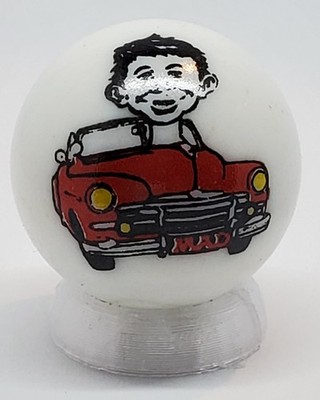 Alfred E. Newman Glass 1" Logo Marble | eBay