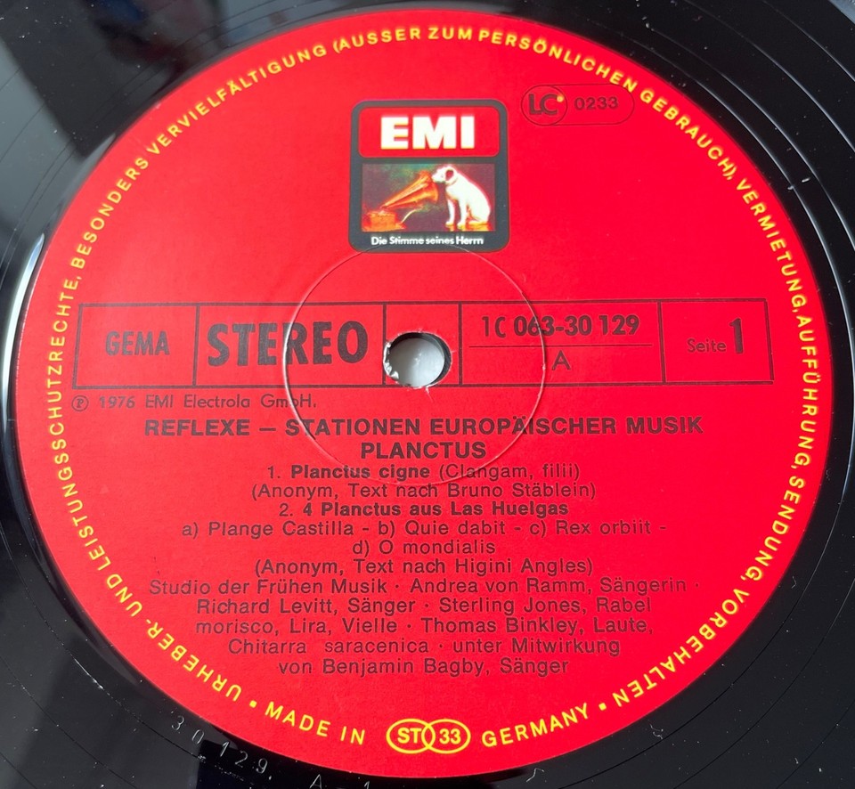Reflexe *NM* Planctus Studio Der Frühen Musik 1C 063-30 129 | eBay UK