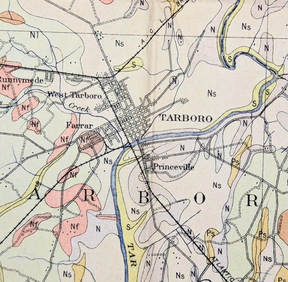 1907 EDGECOMBE County NORTH CAROLINA Map ORIGINAL (34X28) TARBORO ROCKY ...