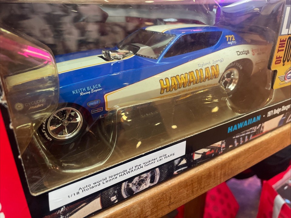Auto World Legends of the Quarter Mile 1:18 Roland Leong Hawaiian Funny ...