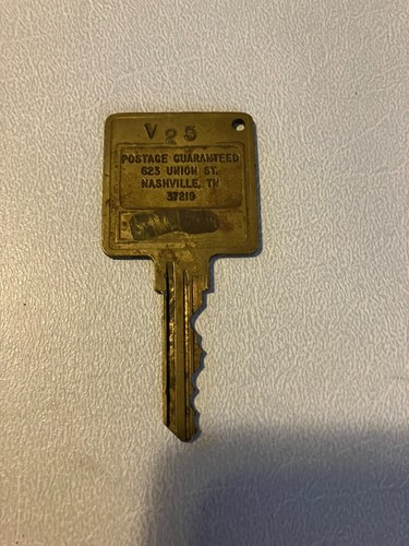 Vintage Post Office Postal Service PO Box Key Brass Nashville TN Hyatt ...