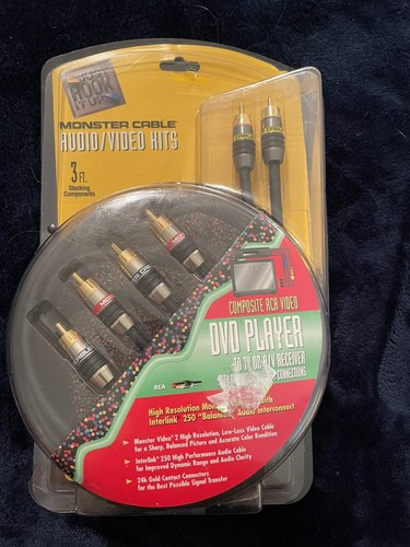 NEW Monster Cable Audio/Video Kit 3 Ft Stacking Components DVD To TV Or ...